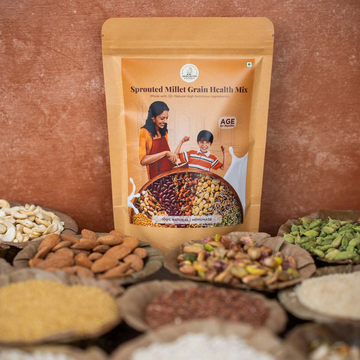 Sprouted Millet Grain Health Mix | Multi Millet Health Drink ...